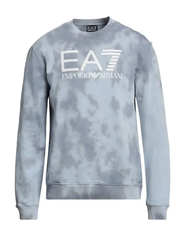 EA7 Cotton-elastane Tie-dyed Sweatshirt - Blue