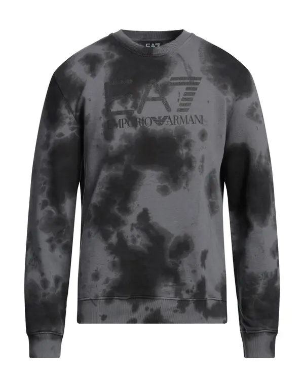 EA7 Cotton-elastane Tie-dyed Sweatshirt - Grey