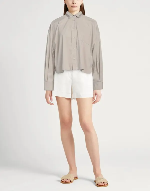 Brunello Cucinelli Shirt In Cotton, Polyamide, Elastane, And Silk