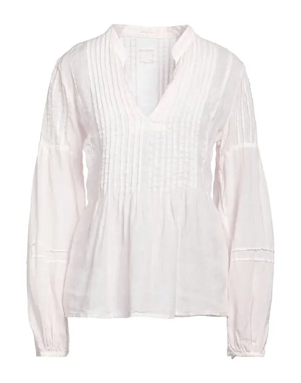120% Lino Linen Pleated Blouse - Pink