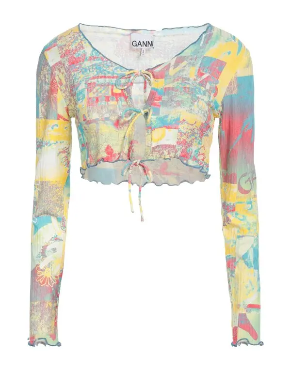 GANNI Multicolor Crop Top - Yellow