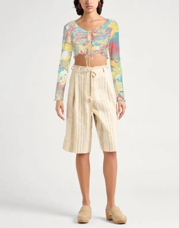 GANNI Multicolor Crop Top - Yellow