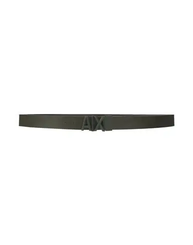 Armani Exchange Leather Belt With Brand Logo - Green