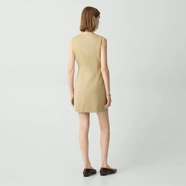 Theory Sleeveless Cotton Chino Blazer Dress
