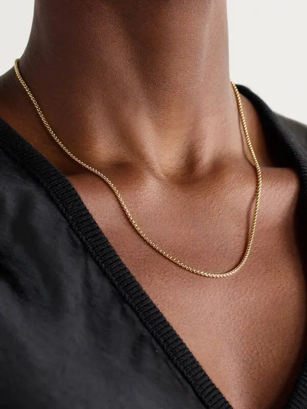 David Yurman Hollow Box Chain 18-karat Necklace - Gold
