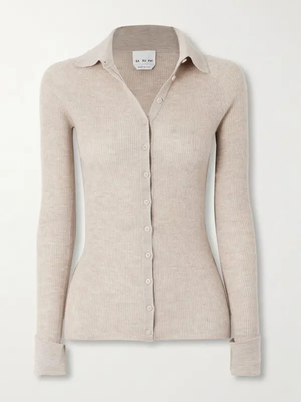 Sasuphi Ribbed Cashmere And Silk-blend Cardigan