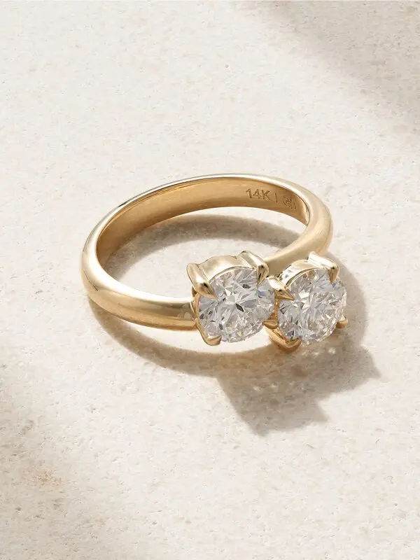 STONE AND STRAND Toi Et Moi 14-karat Laboratory-grown Diamond Ring - Gold