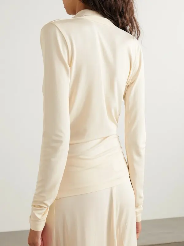 TOTÊME - TOTEME Wrap-effect Draped Stretch-jersey Top