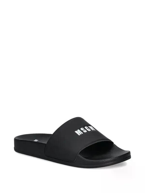 MSGM Logo-embossed Slides - Black