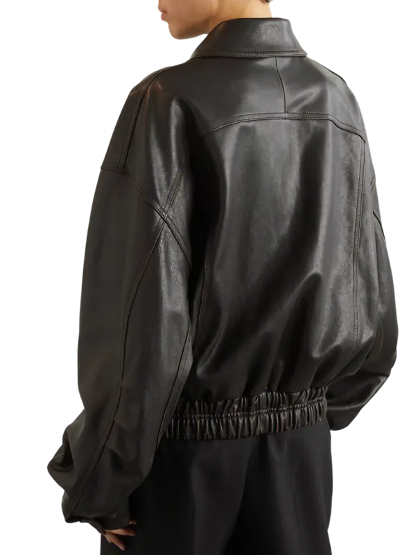 Saint Laurent Aviator Leather Jacket - Black