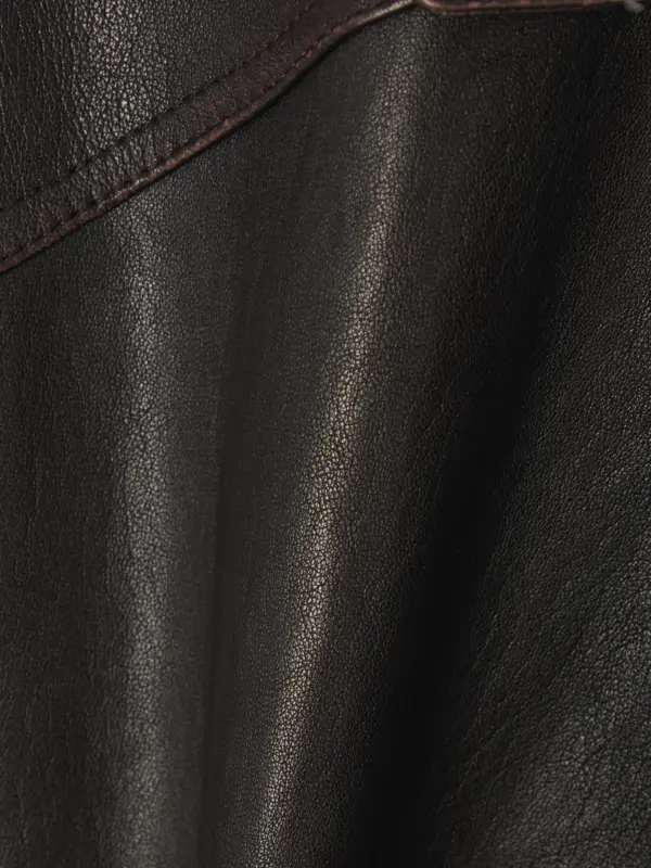 Saint Laurent Aviator Leather Jacket - Black