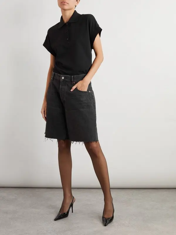Saint Laurent Embroidered Cotton-blend Piqué Polo Shirt