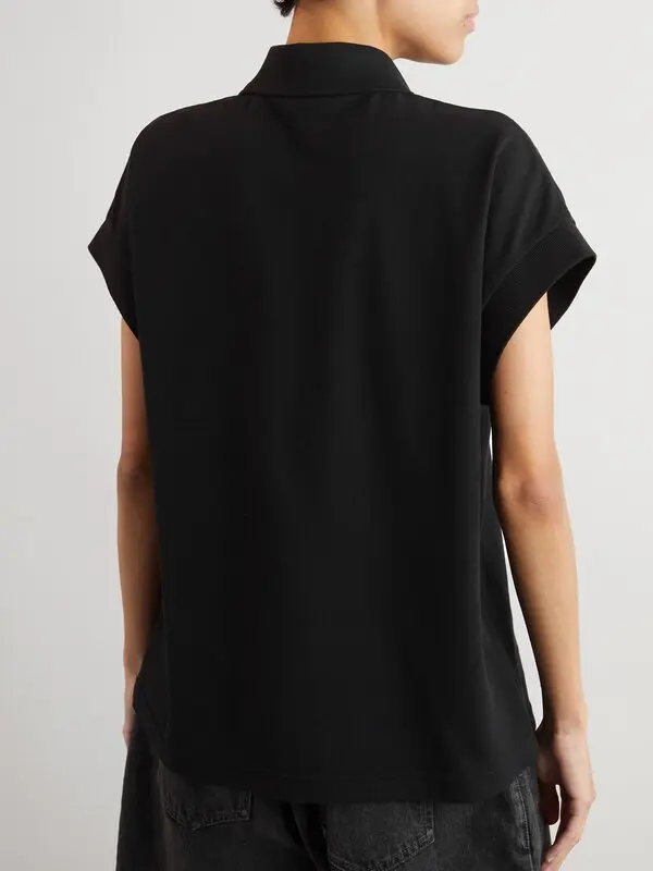 Saint Laurent Embroidered Cotton-blend Piqué Polo Shirt