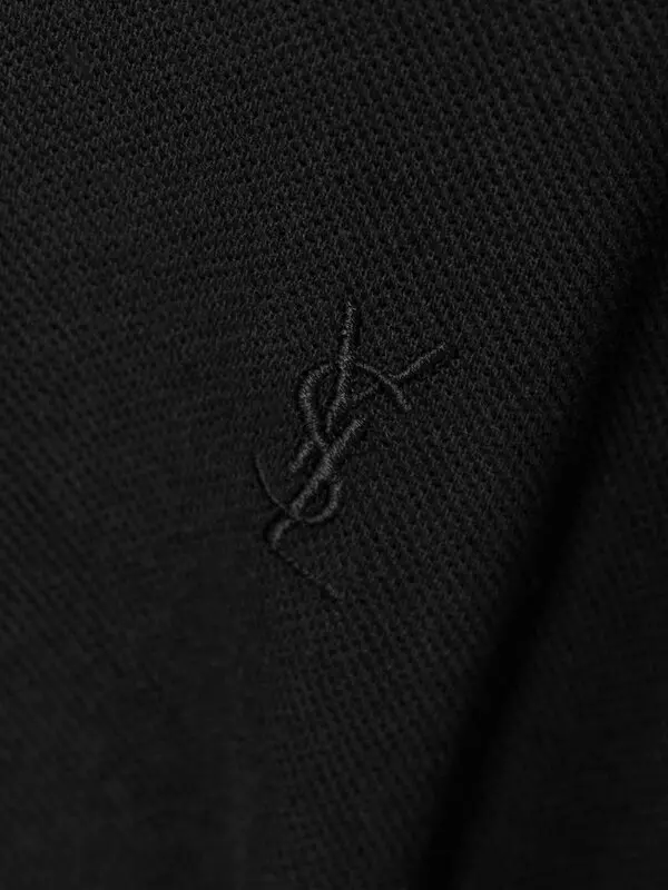 Saint Laurent Embroidered Cotton-blend Piqué Polo Shirt