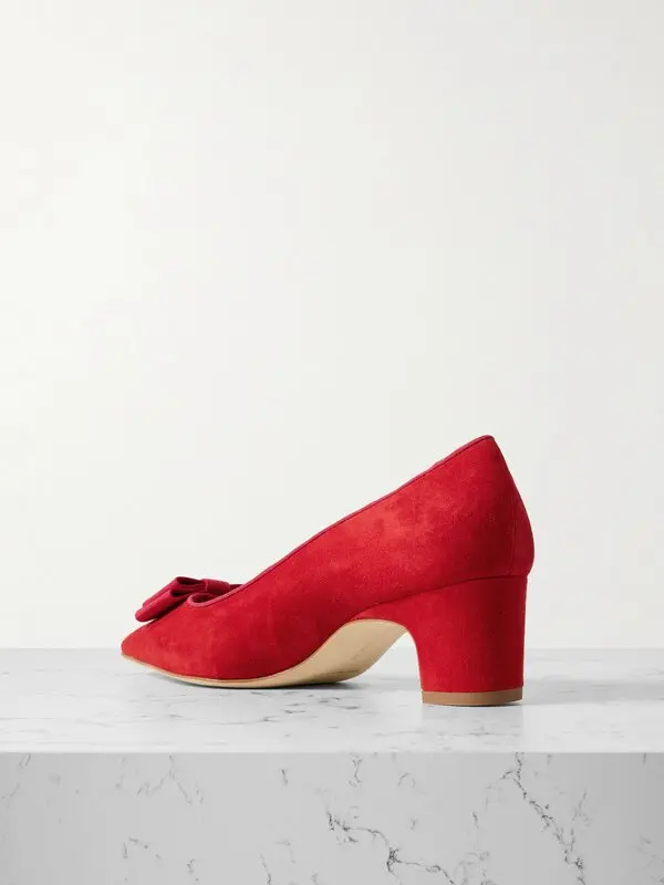 Manolo Blahnik Reador 50 Suede Pumps - Red