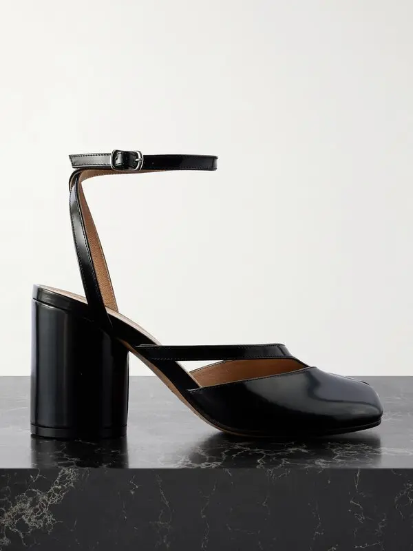 MAISON MARGIELA Tabi Split-toe Glossed Leather Pumps - Black