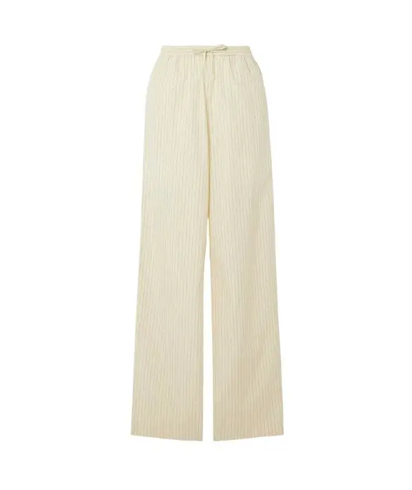 Loulou De Saison Sero Striped Cotton-poplin Pants - Ivory