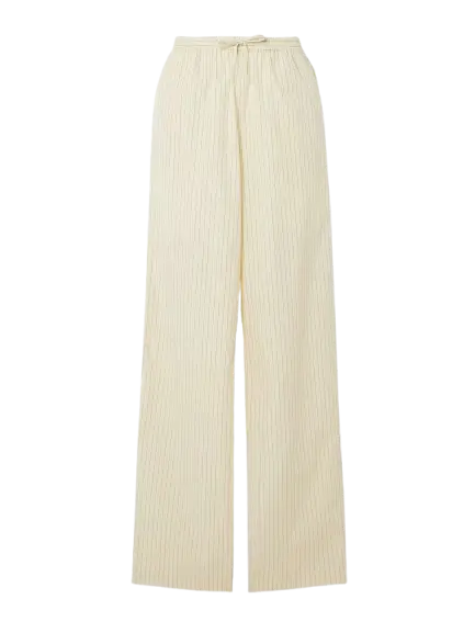 Loulou De Saison Sero Striped Cotton-poplin Pants - Ivory