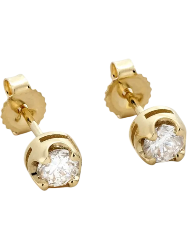 JENNIFER MEYER Small Illusion 18-karat Diamond Stud Earrings - Gold