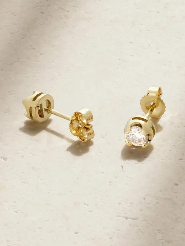 JENNIFER MEYER Small Illusion 18-karat Diamond Stud Earrings