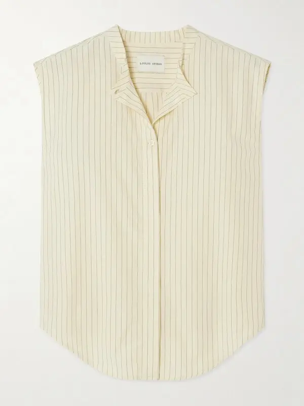 Loulou De Saison Hale Striped Cotton-poplin Shirt - Neutrals