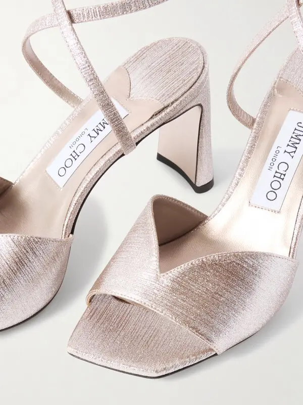 JIMMY CHOO Karli 75 Lurex Sandals - Pink