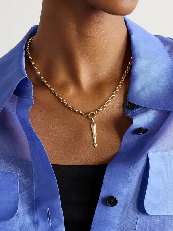 FOUNDRAE Arrow 18-karat Diamond Pendant