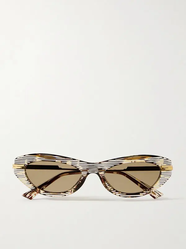 Bottega Veneta Cat-eye Acetate And Gold-tone Sunglasses - Tortoiseshell