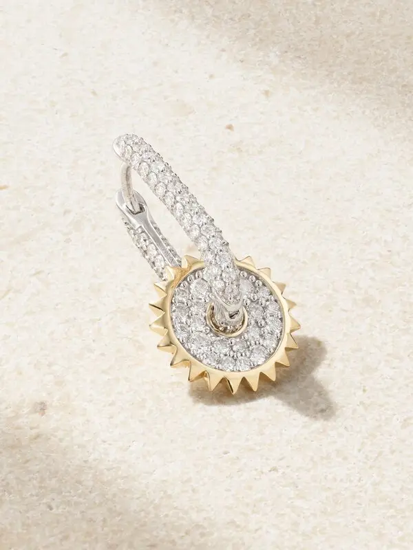 FOUNDRAE 18-karat Gold Diamond Single Earring - Silver