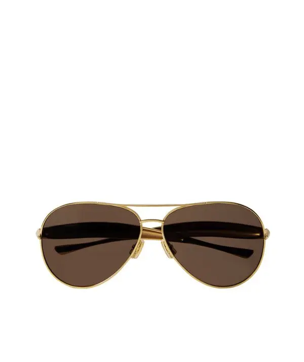 Bottega Veneta Sardine Aviator Sunglasses - Gold
