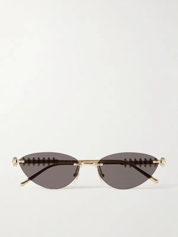CARTIER Clash De Rimless Cat-eye Sunglasses - Gold