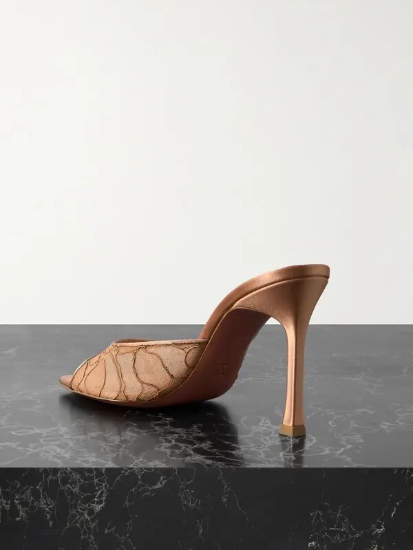 Amina Muaddi Alexa Satin And Corded-lace Sandals
