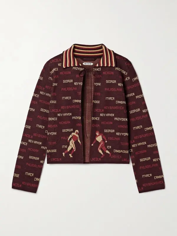 BODE Gridiron Cotton-jacquard Cardigan