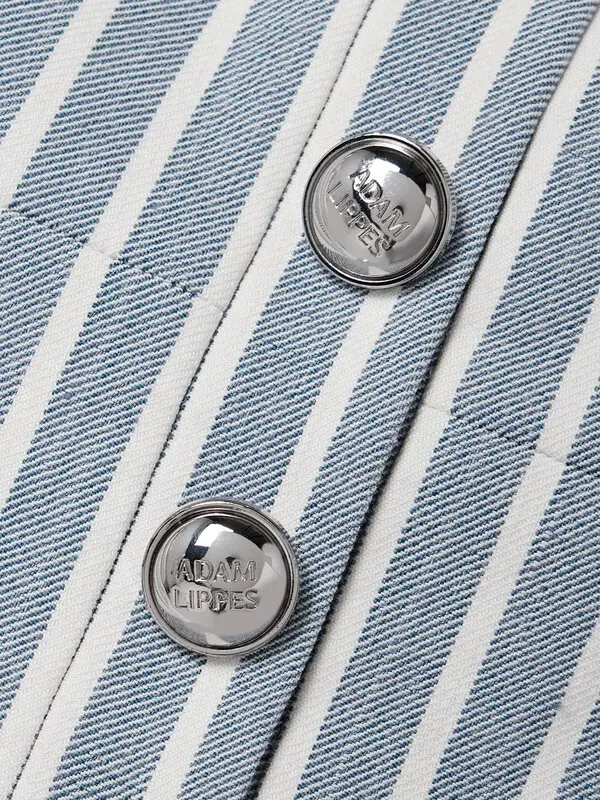 Adam Lippes Quinn Striped Denim Top - Blue