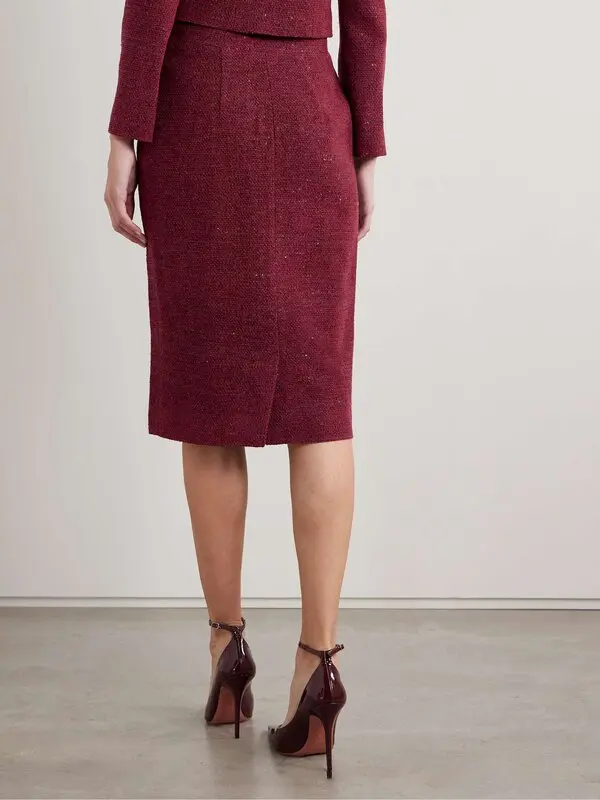 Alessandra Rich Sequin-embellished Tweed Skirt