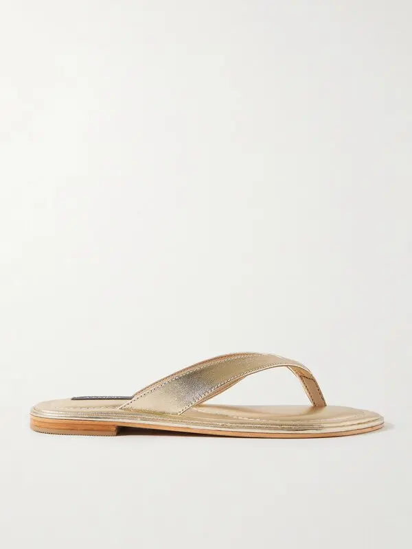 A.emery Morgan Metallic Leather Flip Flops