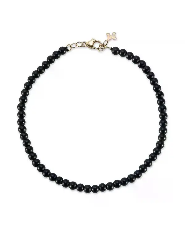 Mateo 14k Yellow Gold Onyx Beaded Bracelet - Black