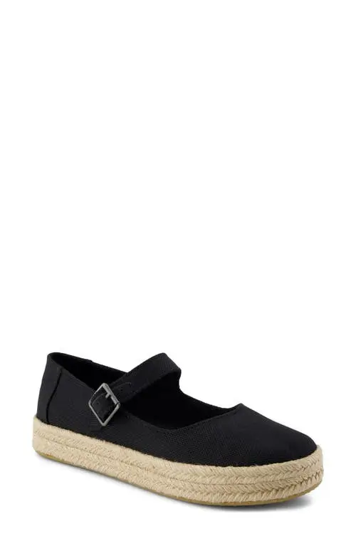 Toms Carolina Mary Jane Espadrille Platform - Black