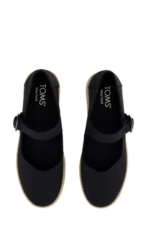 Toms Carolina Mary Jane Espadrille Platform - Black