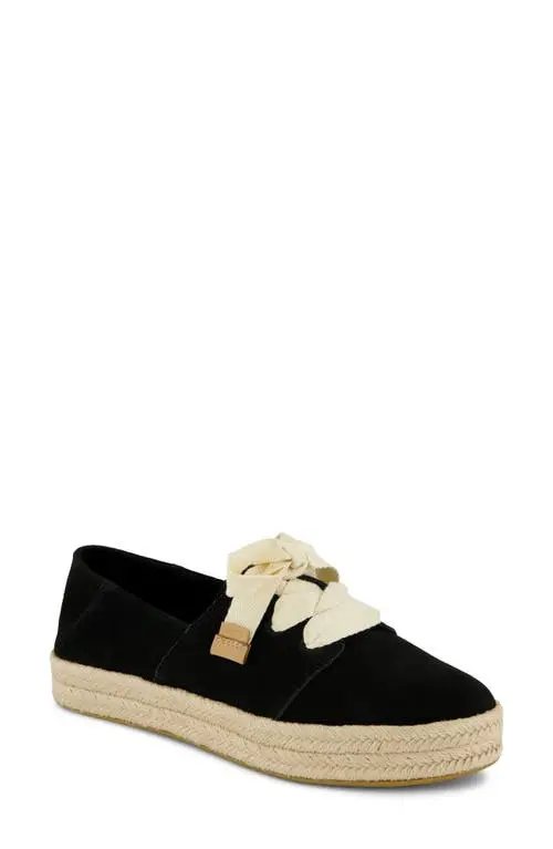 Toms Carolina Lace-up Espadrille Sneaker - Black Suede