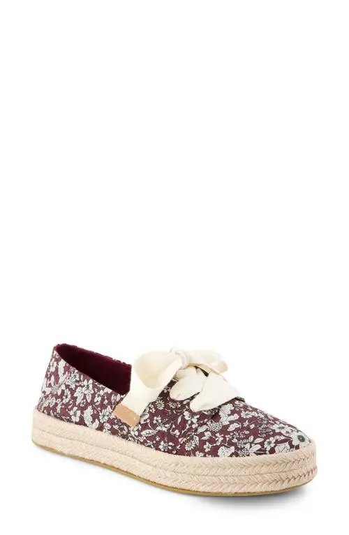 Toms Carolina Lace-up Espadrille Sneaker - Dark Red