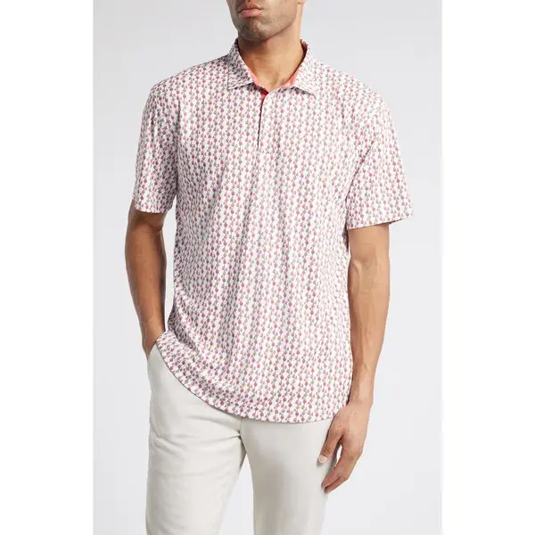 SWANNIES Erick Floral Golf Polo - Melon