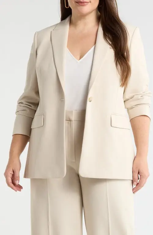 Nordstrom Ingrid Classic Fit Blazer - Beige Oatmeal