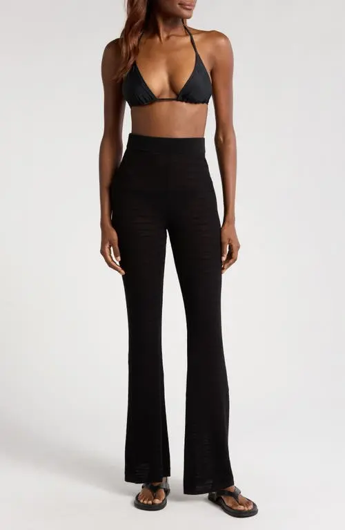 Solid & Striped The Faye Open Stitch Cover-up Pants - Noir