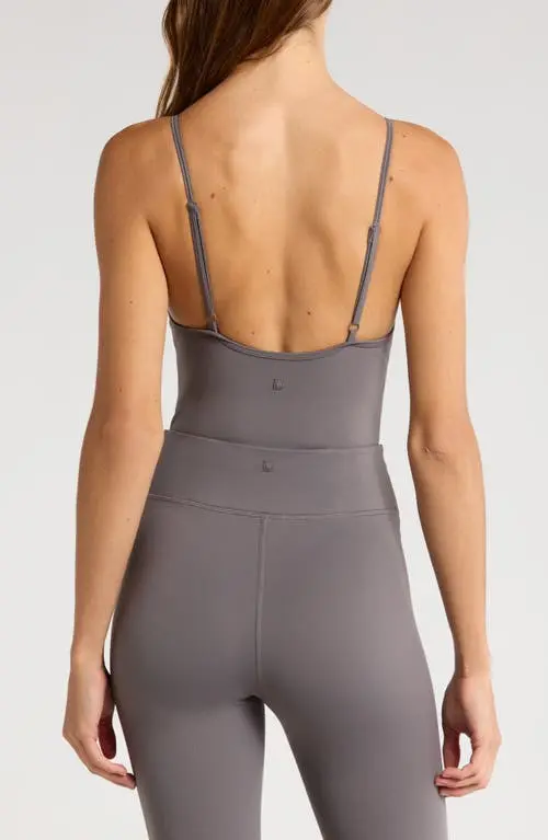 DAUGHTER LESSONS Core Bodysuit With Ruched Detailing And Keyhole Neckline - Dark Gray