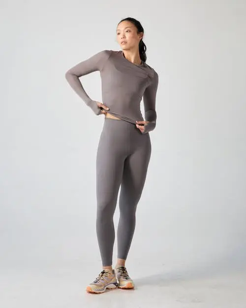 DAUGHTER LESSONS Performance Slip Long Sleeve Top - Dark Gray