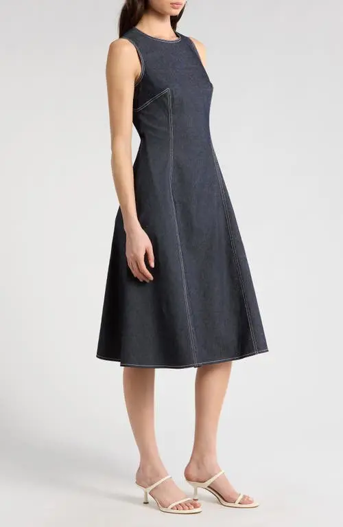 Vince Camuto Denim Fit & Flare Midi Dress