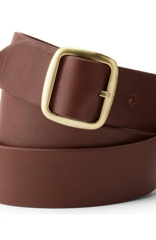 LANDS' END Reversible Leather Belt - Brown/cognac