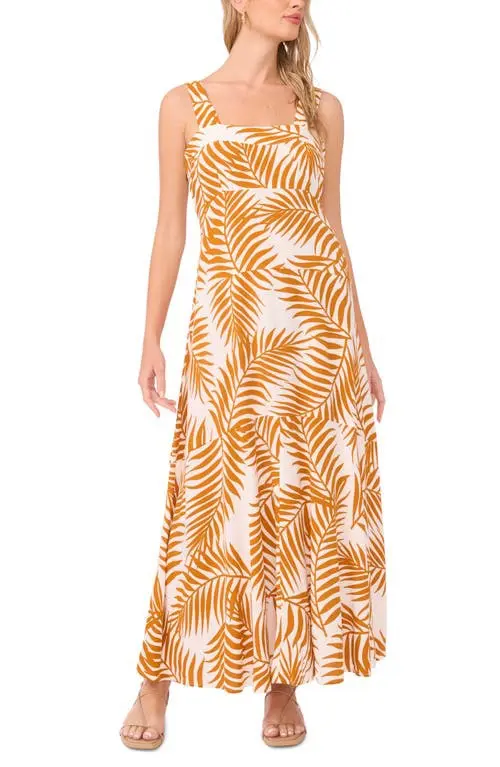 Vince Camuto Palm Print Maxi Dress - Burnt Orange
