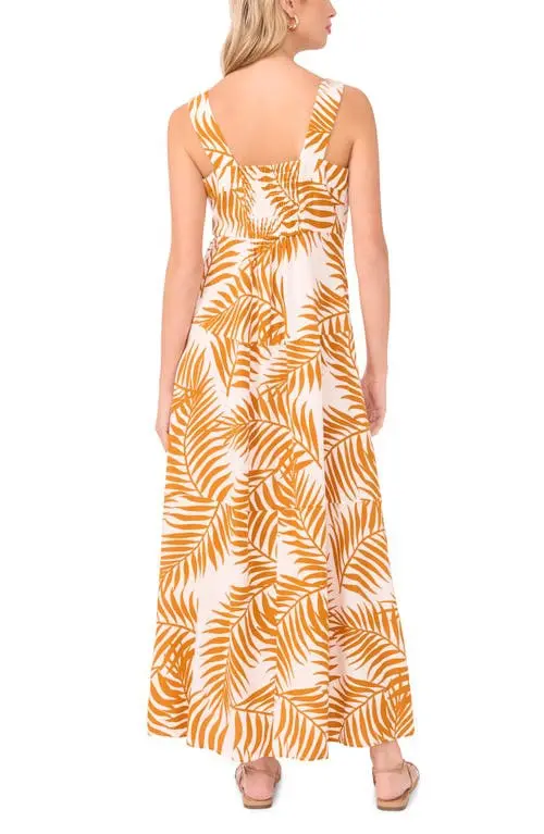 Vince Camuto Palm Print Maxi Dress - Burnt Orange